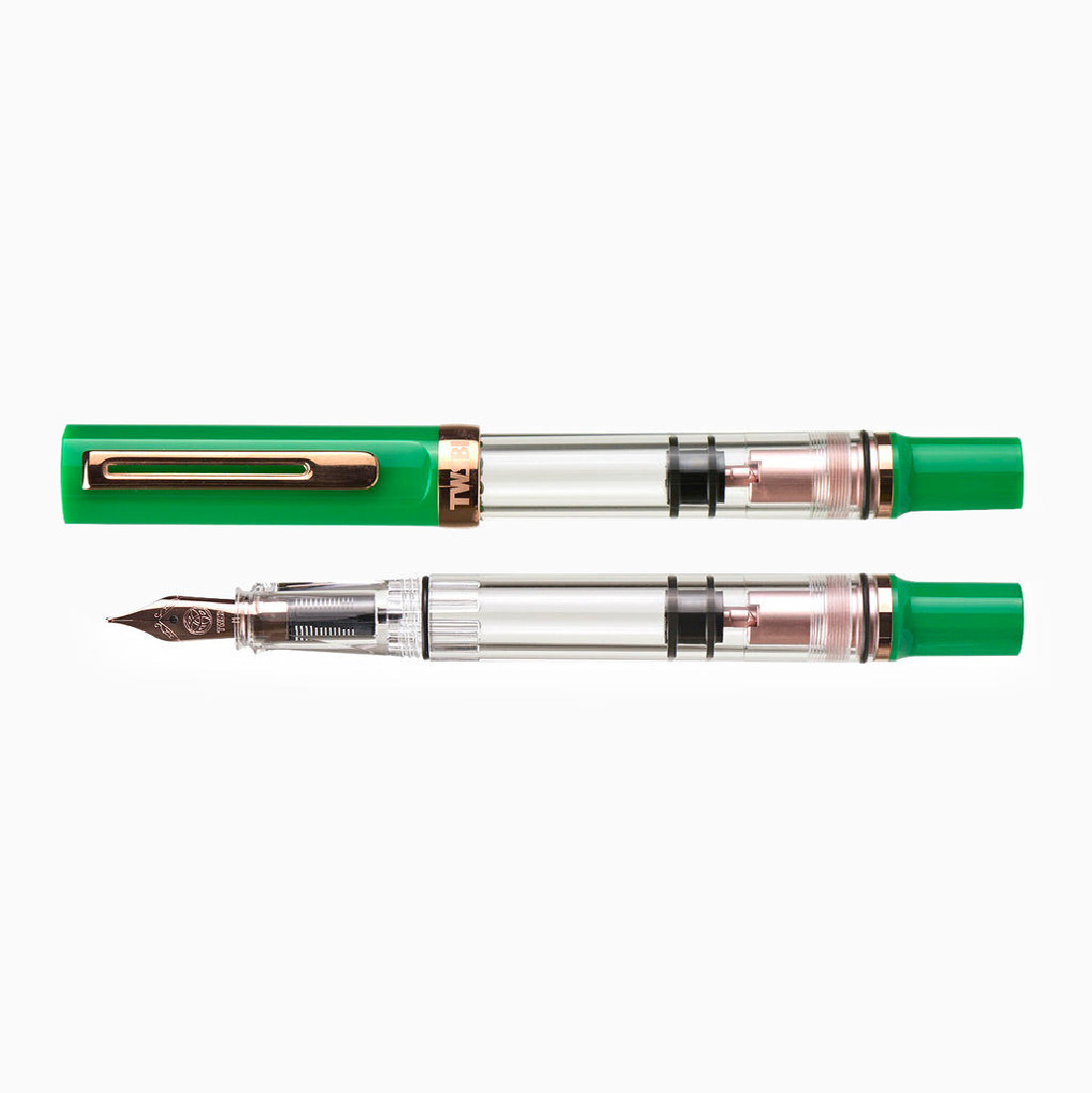 TWSBI ECO-T ROYAL JADE ROSEGOLD FOUNTAIN PEN + MIDNIGHT BLUE INK PACK