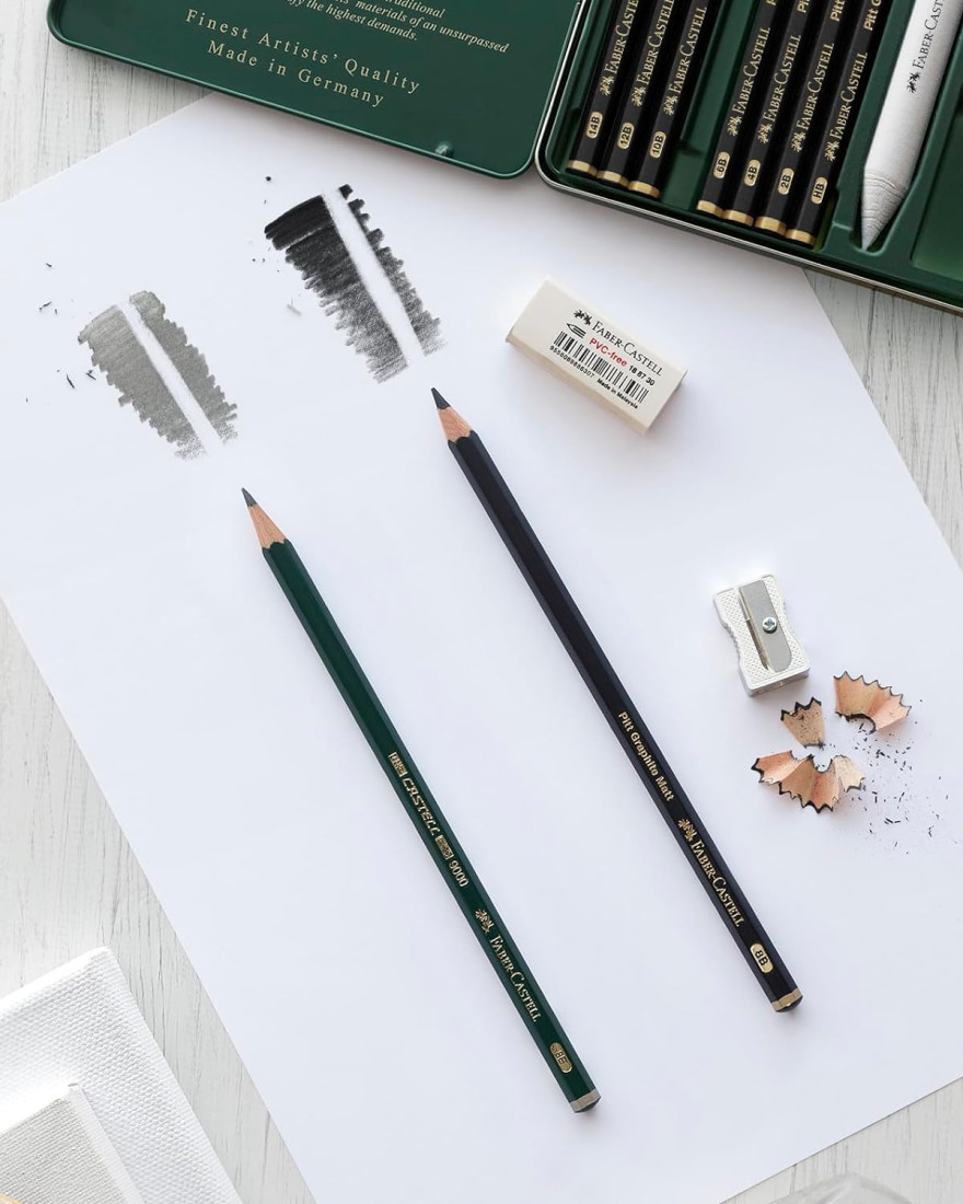 Faber Castell 115298 Pitt Graphite Matte Pencils Set of 6 with ...