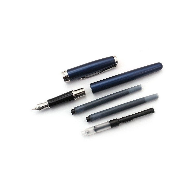 Parker Sonnet Fountain Pen Blue Lacquer - Chrome Trim Steel Nib