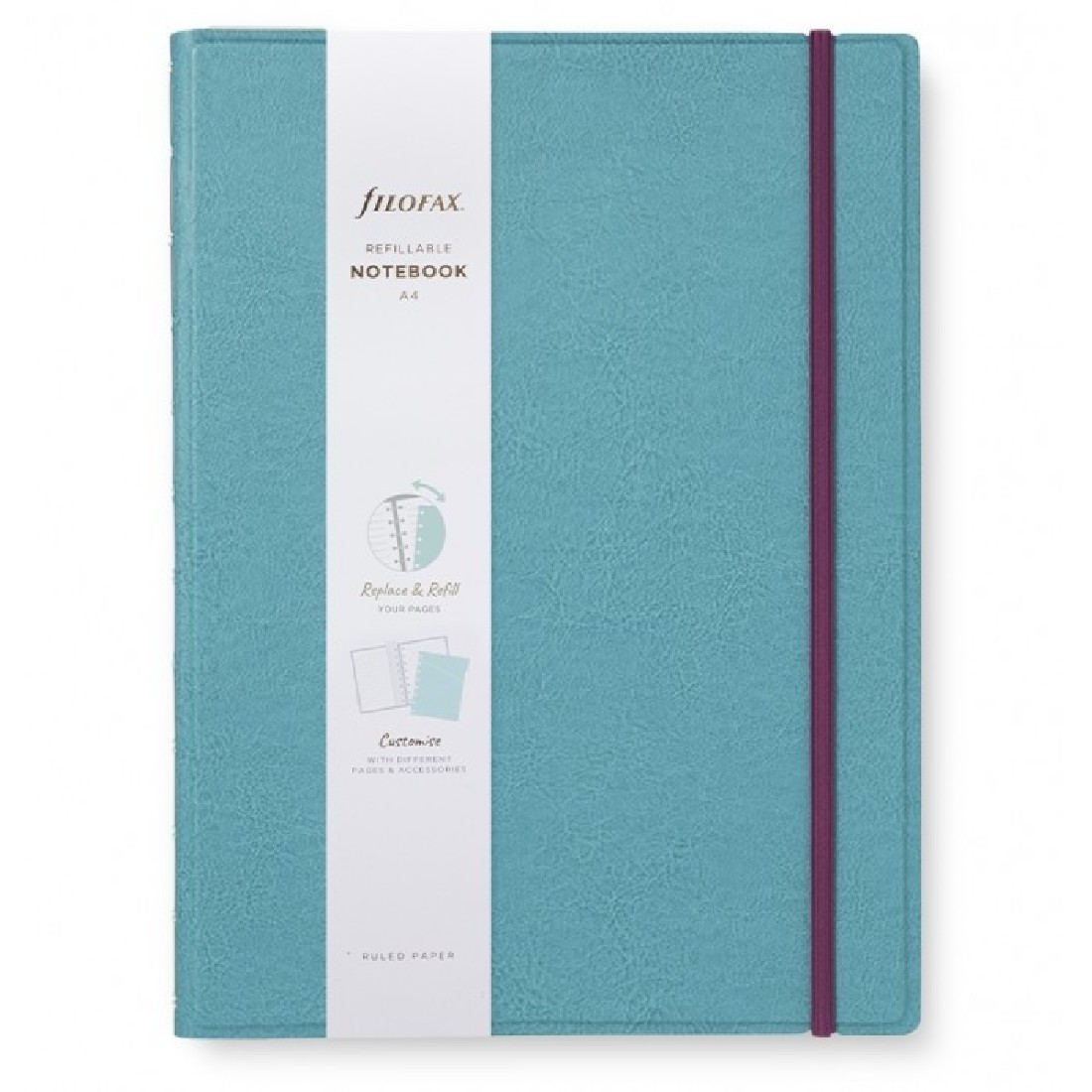 Notebook Refillable Ruled A4 Neutrals Teal 179523 Filofax
