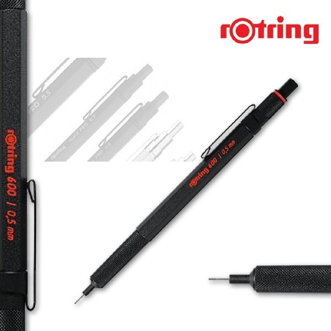 ROTRING 600 MECHANICAL PENCIL BLACK 0,5 MM