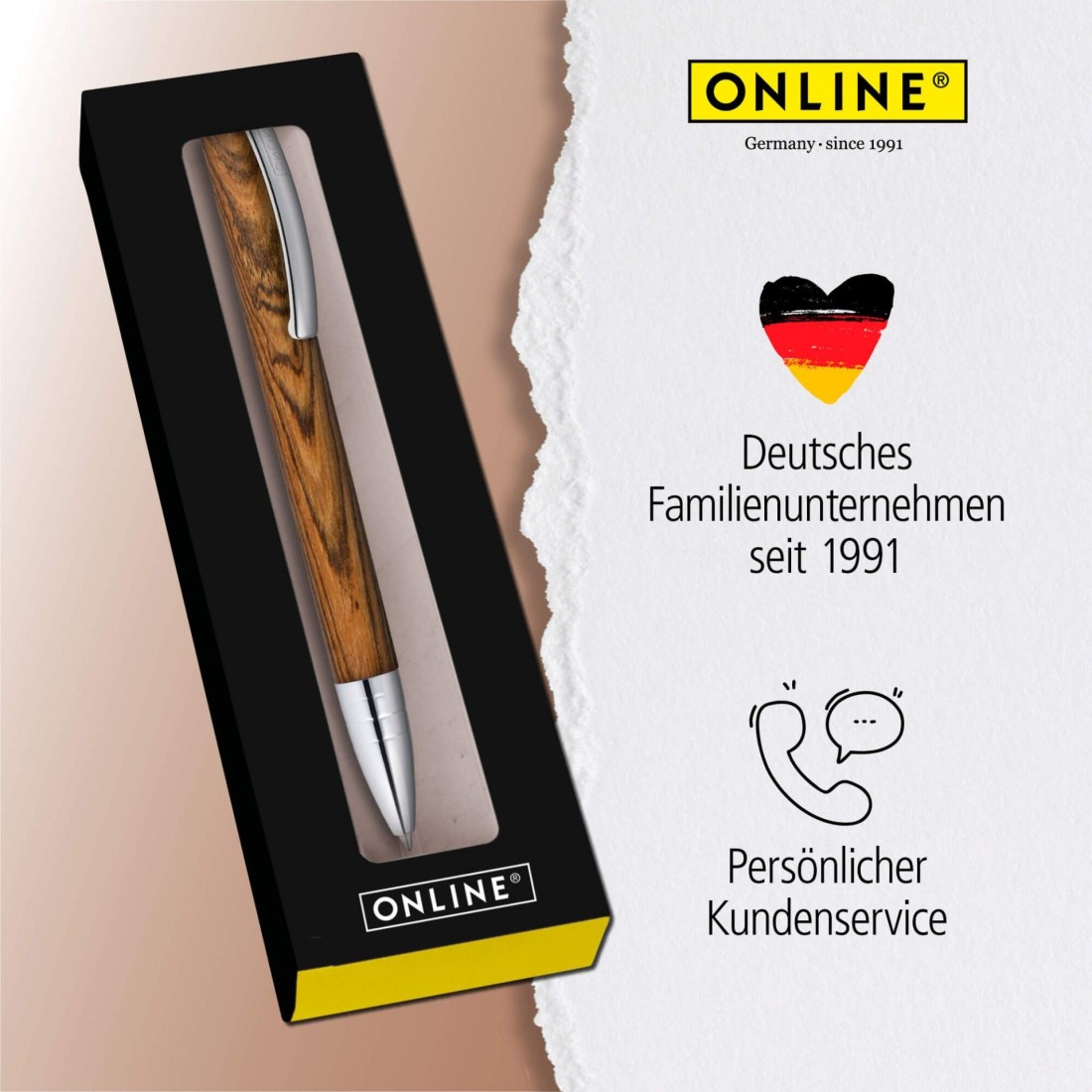 Online Vision Natural Walnut twist ballpoint pen 36123