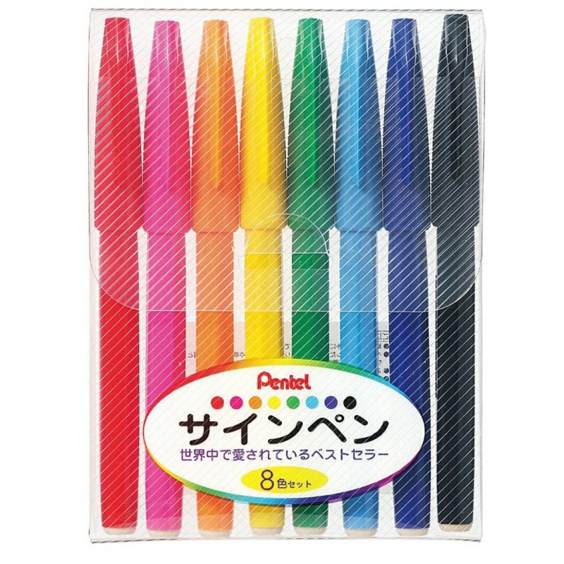 Pentel Sign Pen 8 Color Set